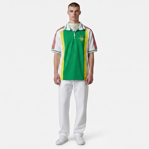 adidas | Shirts | Rare Adidas Originals Y2k S Half Zip Polo Rasta ...